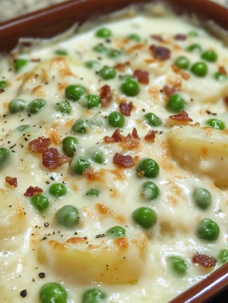 CREAMY POTATO AND PEA CASSEROLE – Food Lovers