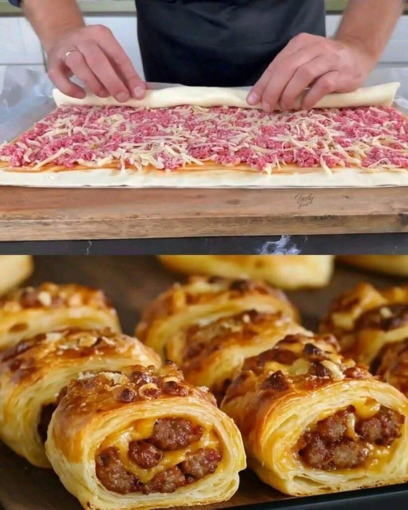 Flaky Puff Pastry Snacks with Sausage and Cheese – Food Lovers